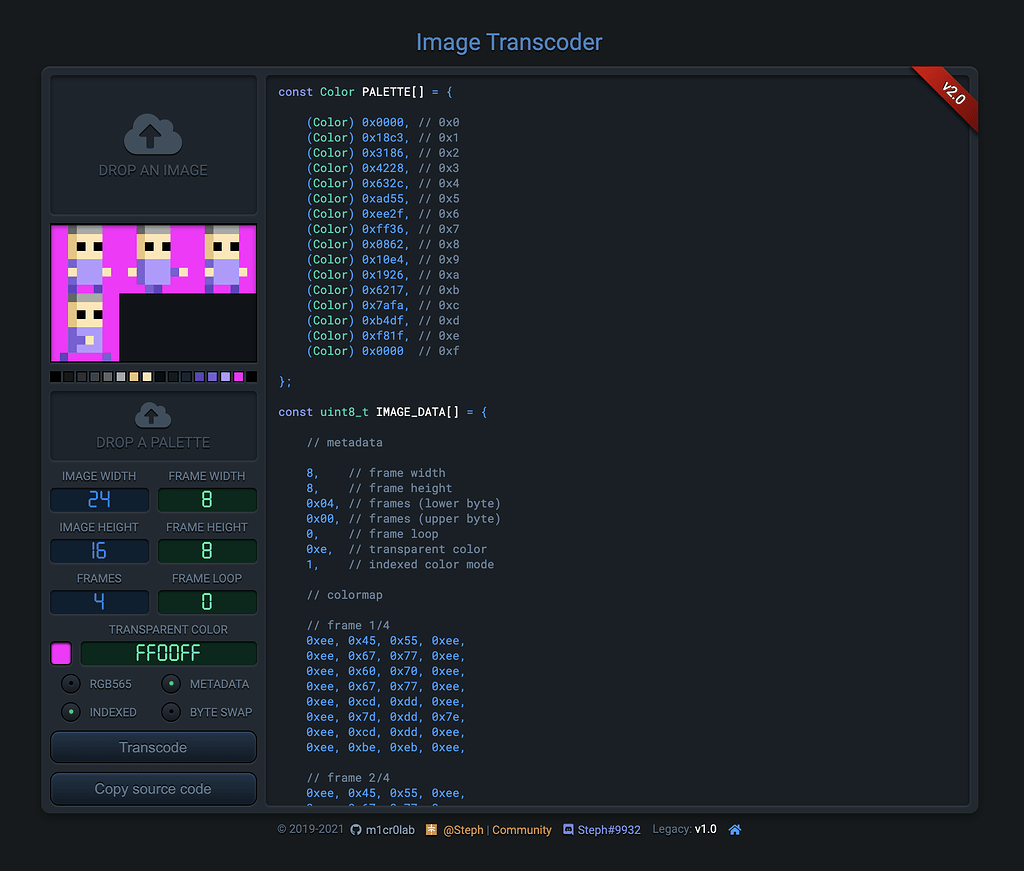 Image Transcoder fait peau neuve - [FR] Les news Gamebuino - Gamebuino